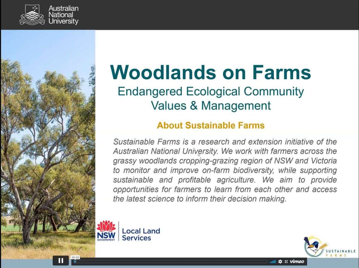 Webinar: Woodlands on farms - Endangered Ecological Communities – ANU ...